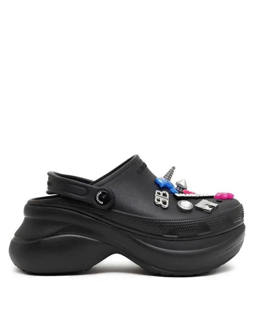 Balenciaga X Crocs Jibbitz Mules in Black | Lyst