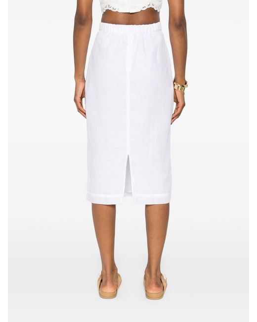 Vita Kin Cut-Embroidered Linen Skirt in White | Lyst