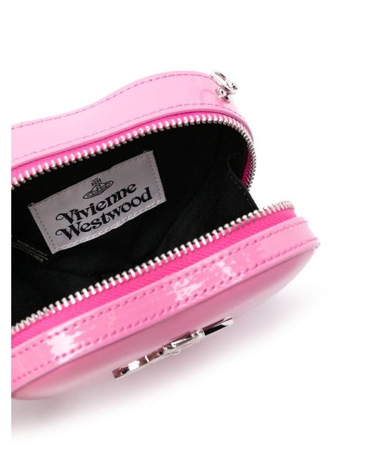 Vivienne Westwood Black Heart Leather Cross Body Bag in Pink | Lyst