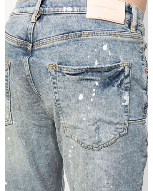 Purple Brand Ripped-Detail Mid-Rise Jeans in Blue for Men | Lyst
