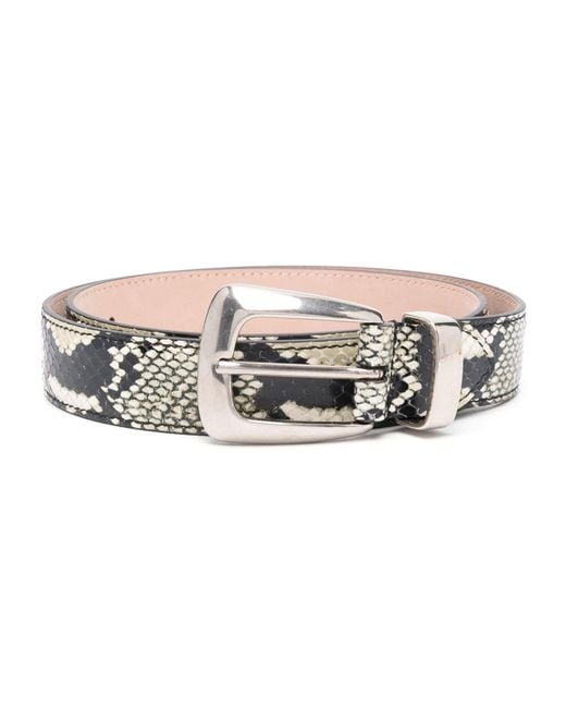 Khaite Benny Snakeskin-effect Belt in Natural | Lyst