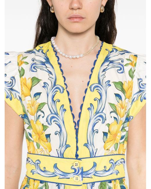 FARM Rio Sicily Maxi Dress in Yellow | Lyst