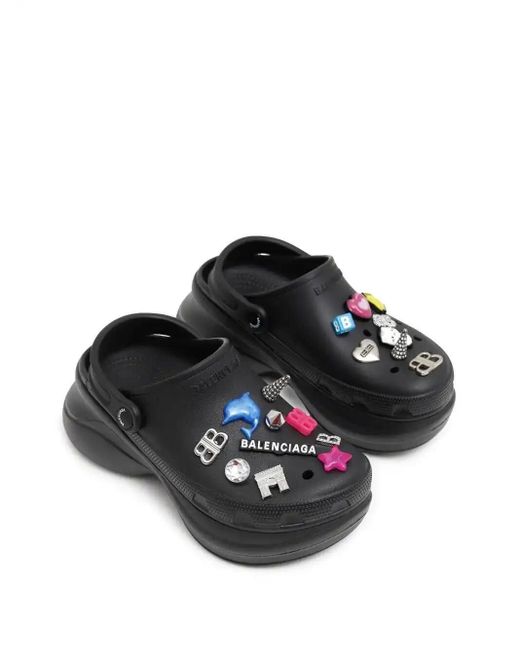 Balenciaga X Crocs Jibbitz Mules in Black | Lyst