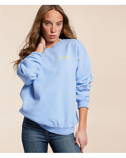 Merch Traffic Metallica Oversized Band Pullover in Blue | Lyst