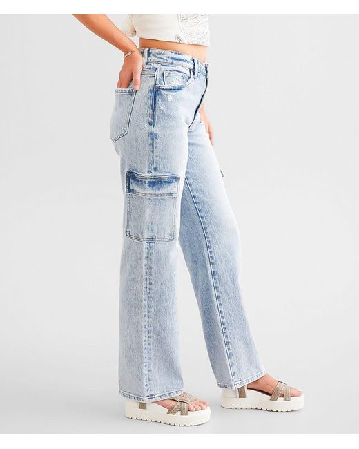 Flying Monkey Ultra High Rise Cargo Stretch Jean in Blue | Lyst