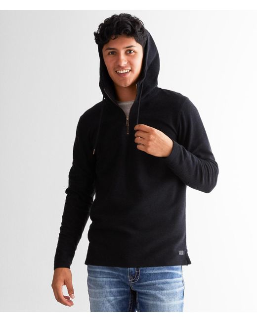 Outpost Makers Textured Quarter Zip Hoodie in Black for Men | Lyst