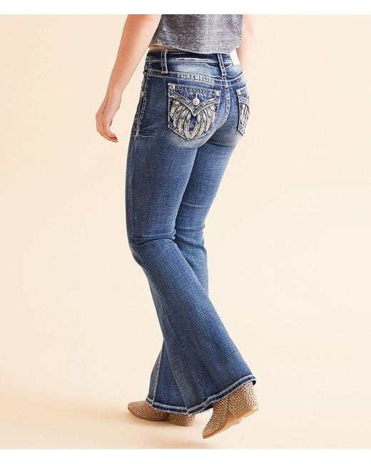 Miss Me Low Rise Flare Stretch Jean in Blue | Lyst