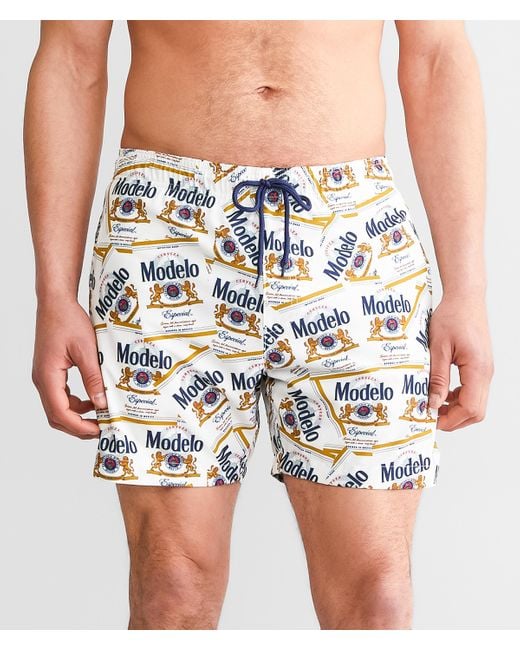 Bioworld Modelo Labels Swim Trunks in Blue for Men | Lyst