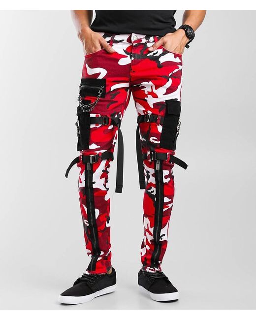 Preme Camo Cargo Skinny Stretch Jean in Red for Men | Lyst