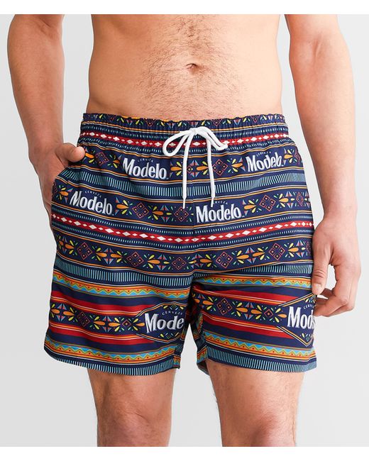 Bioworld Modelo Striped Swim Trunks in Blue for Men | Lyst