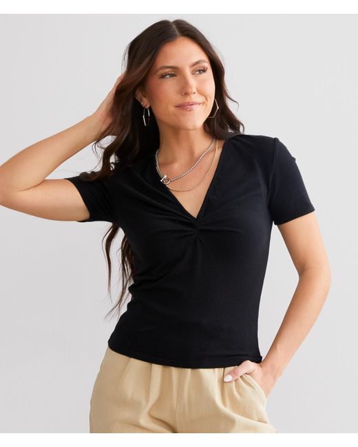 Z Supply Tabby Twist Top in Black | Lyst