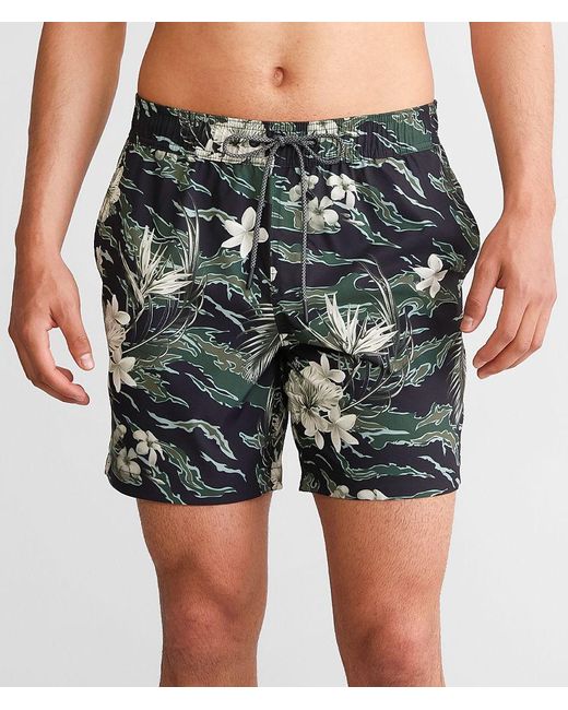 Howitzer Miami Tiger Stretch Swim Trunks in Green for Men | Lyst