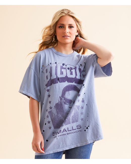 Merch Traffic Biggie Smalls Band T-shirt in Blue | Lyst