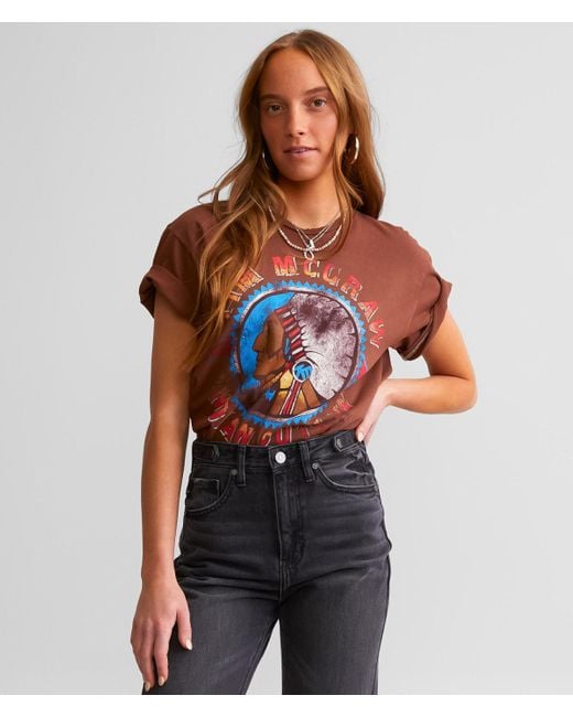 Merch Traffic Tim Mc Graw Indian Outlaw Band T-shirt in Brown | Lyst