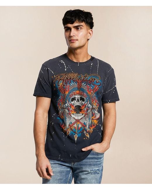 Affliction Screaming Heat T-Shirt in Blue for Men | Lyst