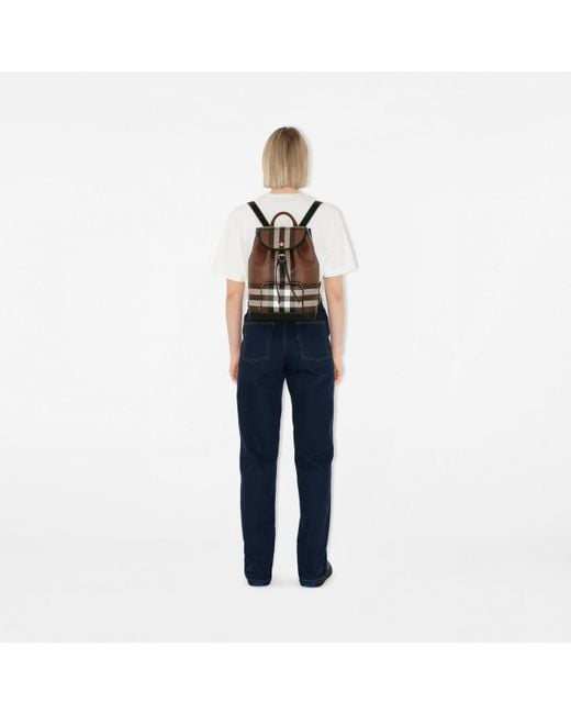 Burberry Check Backpack in Brown | Lyst UK