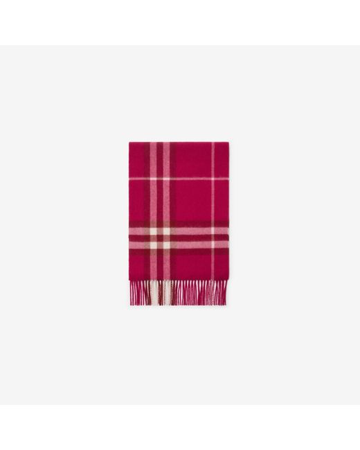 Burberry Check Cashmere Scarf in Red | Lyst UK