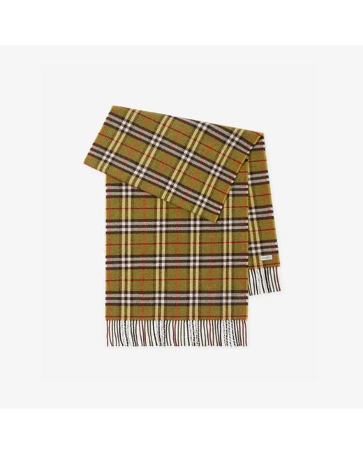 Burberry Check British Wool Scarf in Metallic | Lyst UK