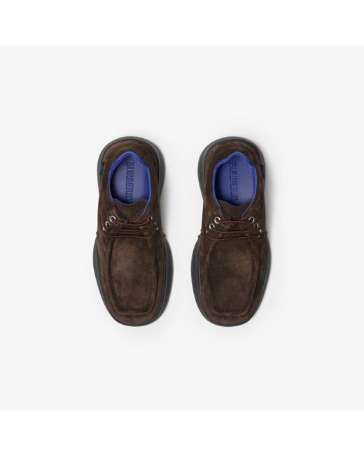 Burberry Suede Log Shoes in Black for Men | Lyst