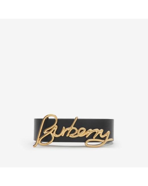 Burberry Reversible Leather Signature Belt in Metallic | Lyst