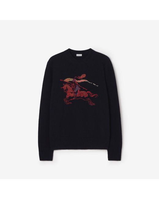 Burberry Cross Stitch Ekd Wool Cashmere Sweater in Black for Men | Lyst UK