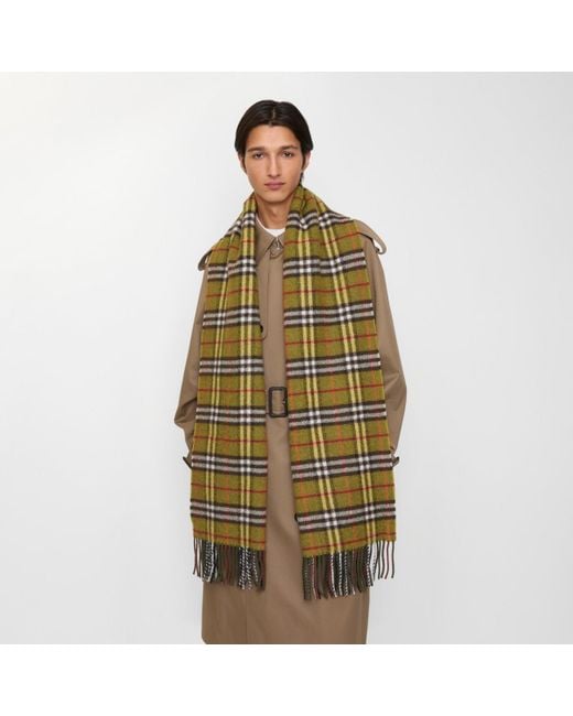 Burberry Check British Wool Scarf in Metallic | Lyst UK