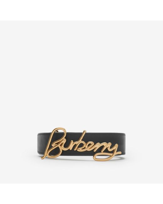 Burberry Reversible Check Signature Belt in Metallic | Lyst
