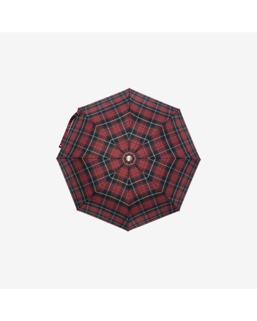 Burberry Check Folding Umbrella in Red | Lyst UK
