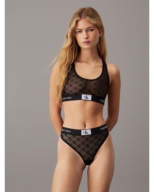 Calvin Klein Bralette And Thong Set in Black Lyst UK