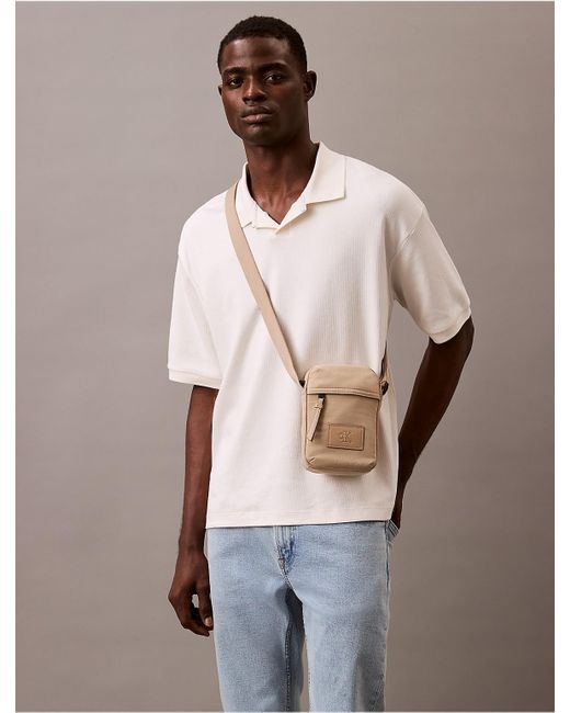 Calvin Klein Nylon Reporter Bag in Natural for Men | Lyst
