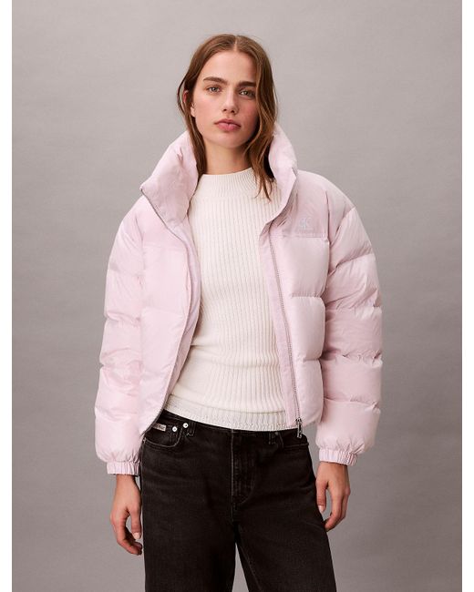 Calvin Klein Matte Shine Puffer Jacket in Pink | Lyst UK