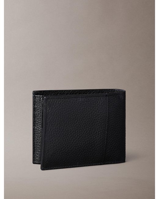 Calvin Klein Full-Grain Leather Rfid Trifold Wallet in Grey for Men ...
