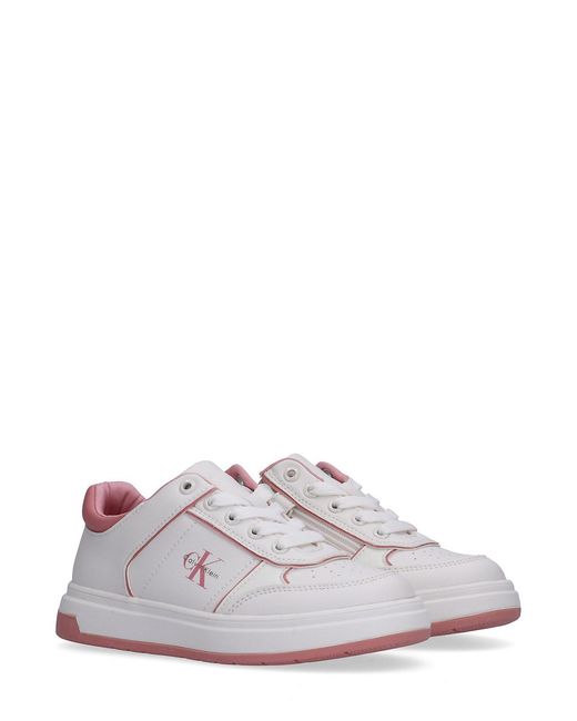 Calvin Klein Kids Easy-Zip Signature Logo Trainers in White | Lyst UK
