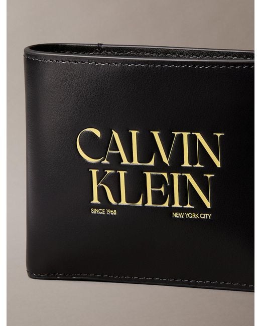Calvin Klein Calvin Logo Graphic Billfold Coin Wallet in Black for Men ...