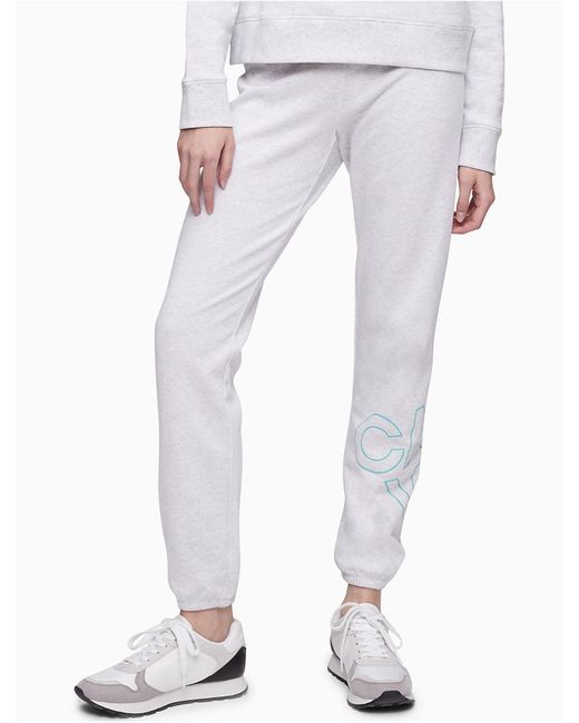 Calvin Klein Cotton Performance Outline Logo Sweatpants Lyst