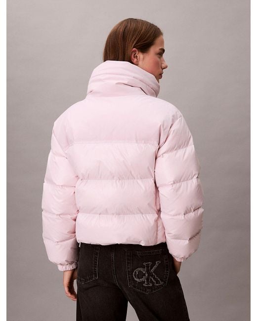 Calvin Klein Matte Shine Puffer Jacket in Pink | Lyst UK