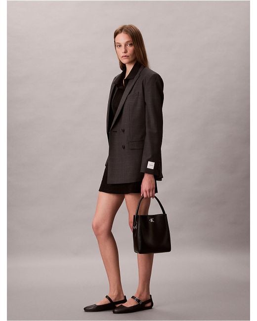 Calvin Klein Monogram Hardware Bucket Bag in Black | Lyst
