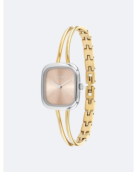 Calvin Klein Sculpted Square Bracelet Watch in White | Lyst UK