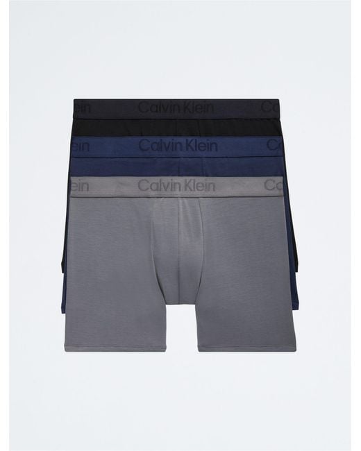 Calvin Klein Ck Black 3-pack Boxer Brief in Blue for Men | Lyst