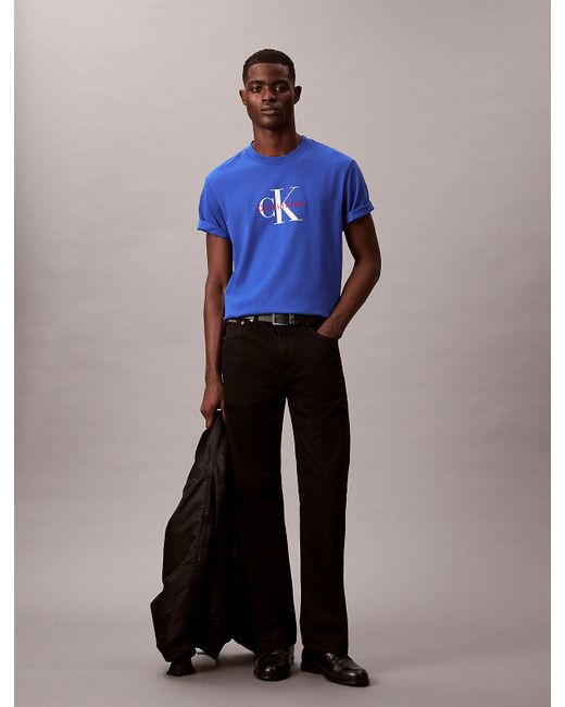 Calvin Klein Monologo T-Shirt in Blue for Men | Lyst UK