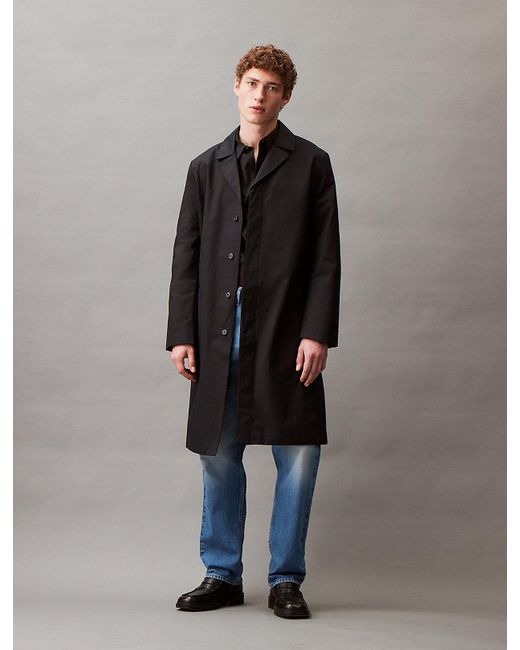 Calvin klein blue trench coat store