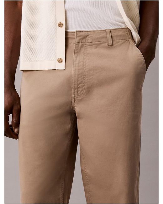 Calvin Klein Calvin Klein 90S Relaxed Cropped Chinos in Natural for Men ...