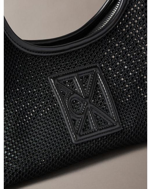 Calvin Klein Emblem Logo Mesh Shoulder Bag in Black | Lyst UK