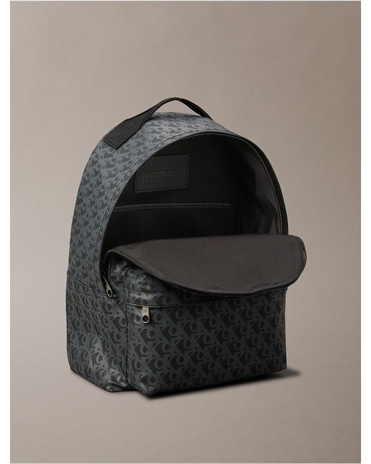 Calvin Klein Allover Monogram Logo Backpack in Gray for Men | Lyst