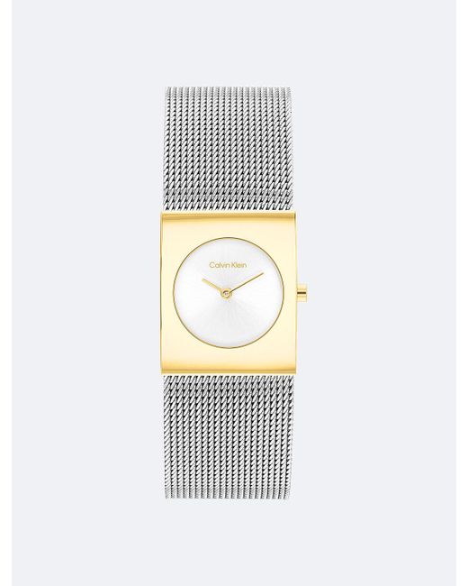 Calvin Klein Ck Pulse Two-Tone Steel Bracelet Watch in White | Lyst UK