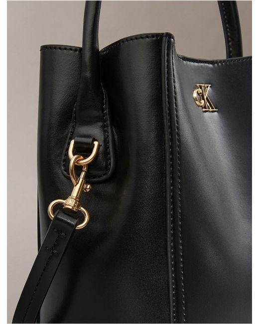 Calvin Klein Monogram Hardware Bucket Bag in Black | Lyst