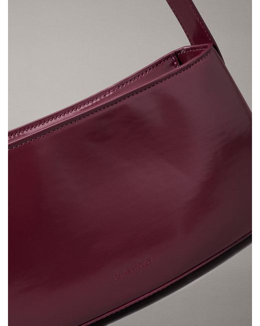 Calvin Klein Small Spazzolato Shoulder Bag in Purple | Lyst UK