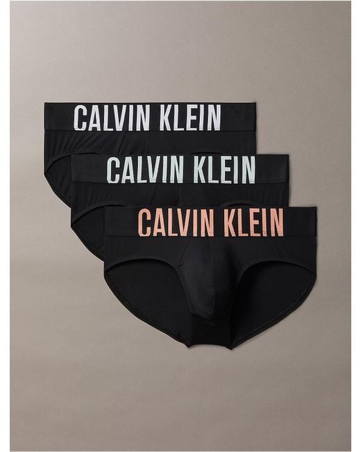 Calvin Klein Intense Power Micro 3-Pack Hip Brief in Black for Men | Lyst
