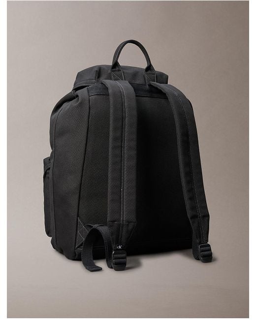 Calvin Klein Canvas Flap Backpack in Black for Men | Lyst