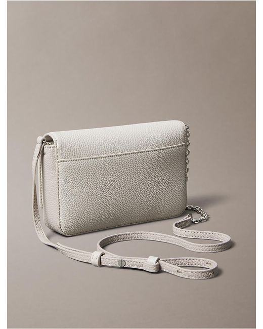 Calvin Klein Archive Hardware Flap Crossbody Bag in Gray | Lyst